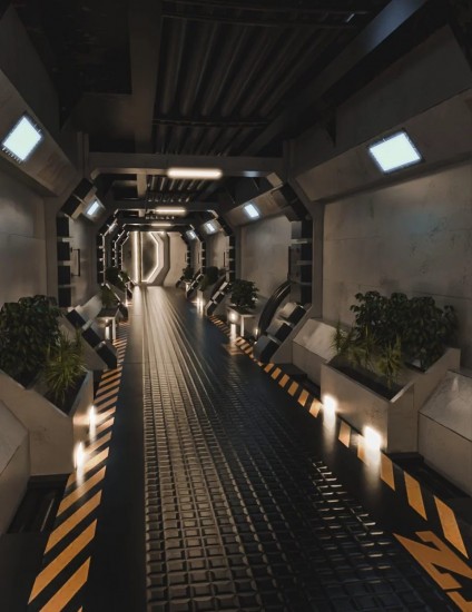 Modular Scifi Hallway › daz studio