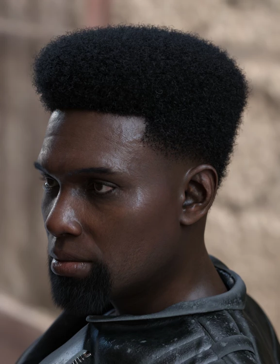 Faded Afro Hair and Beard for Genesis 9 › daz studio