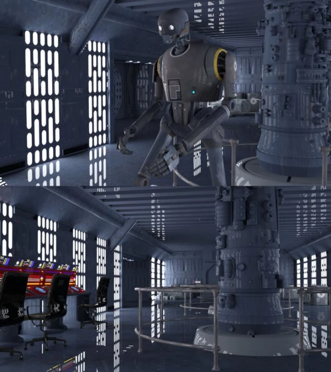 Death Star Interior and Droid › daz studio
