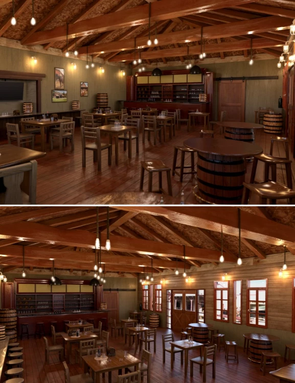 Old Interior Barn Bar › daz studio