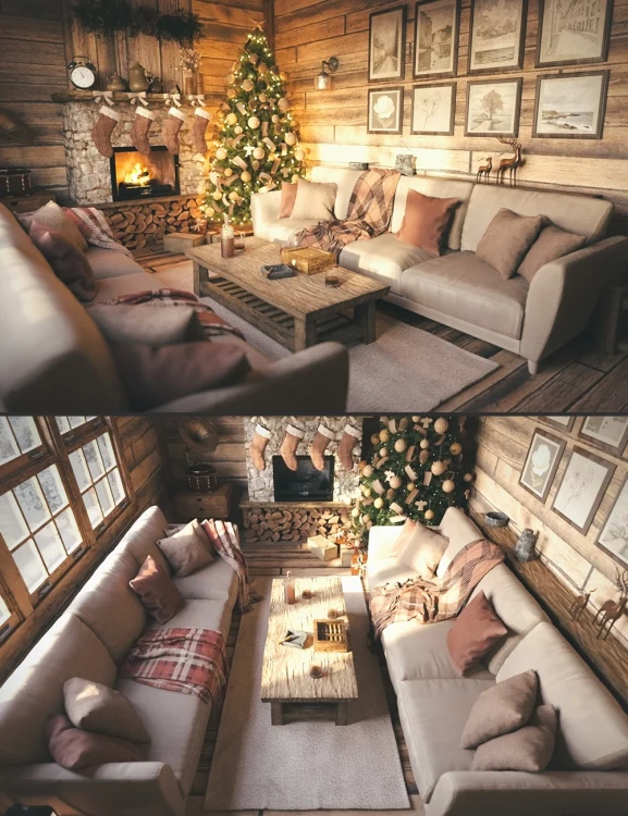 Rustic Christmas Cabin › daz studio