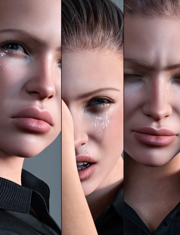 Z Face Library Frowns Expressions for Genesis 9 › daz studio