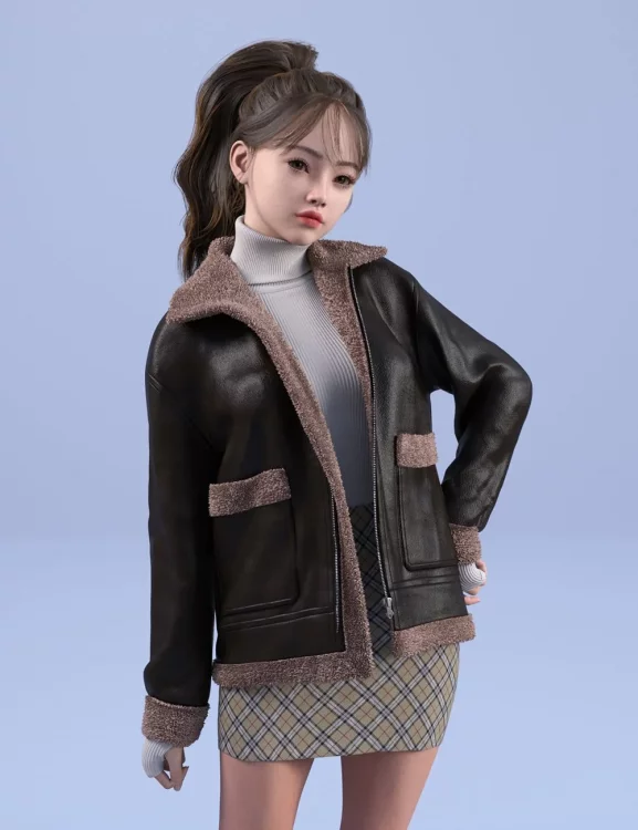 dForce HnC24 Mustang Jacket Outfit for Genesis 9 › daz studio