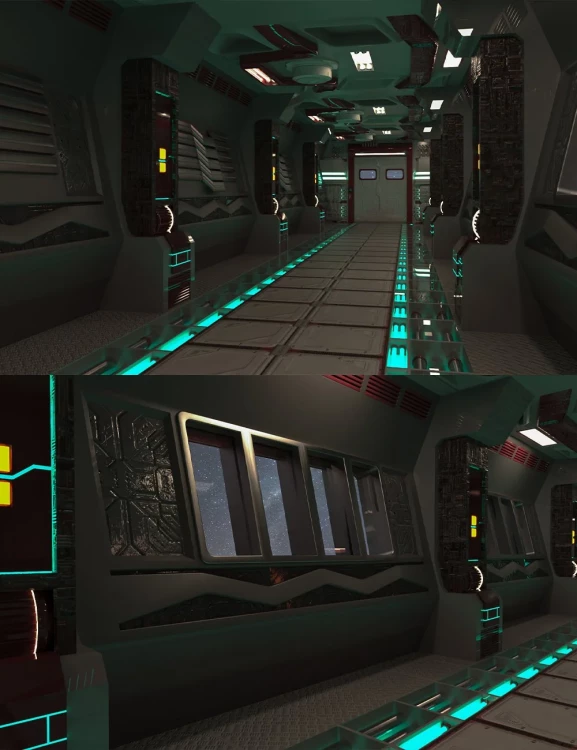 Iconic Sci-fi Hallway › daz studio
