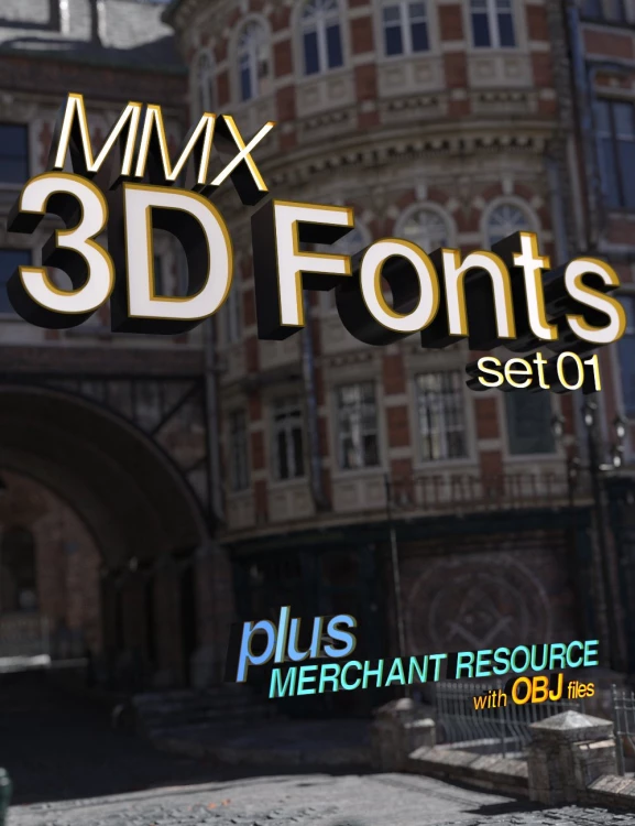 MMX 3D Fonts 01 – Merchant Resource › daz studio