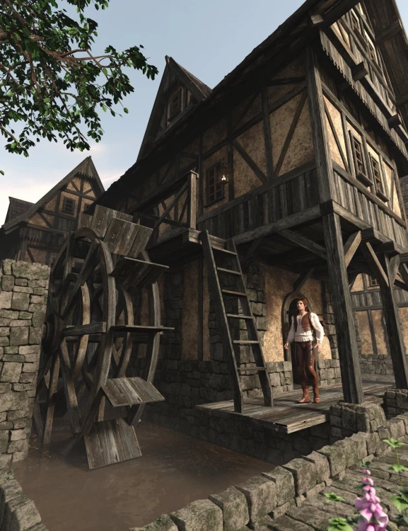 Medieval Millhouses 1 › daz studio