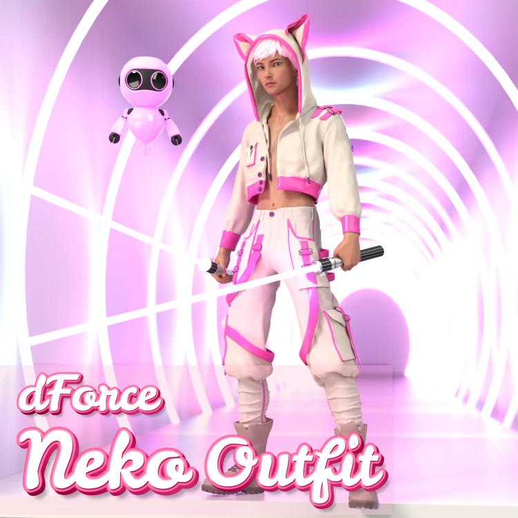 dForce Neko Outfit for Genesis 8 Male › daz studio