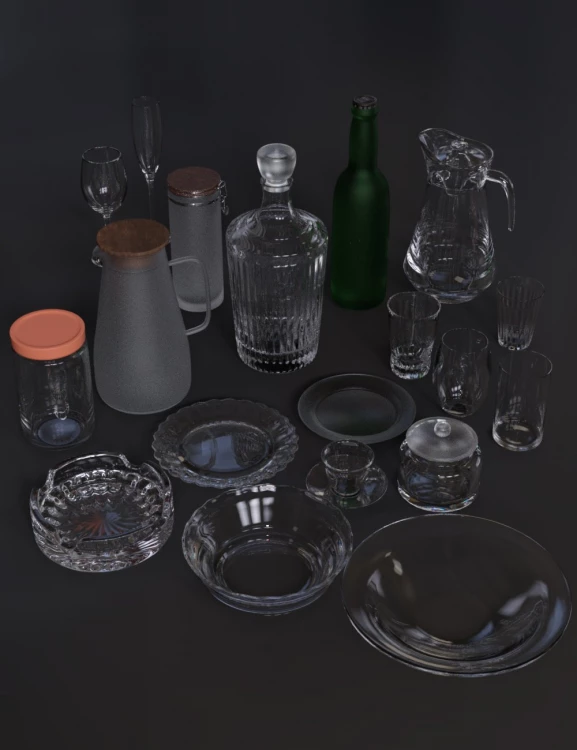 BW Bar Glassware Set › daz studio