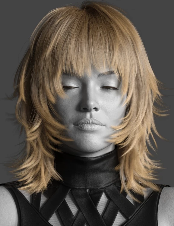 dForce Sci Pop Hair for Genesis 9 › daz studio