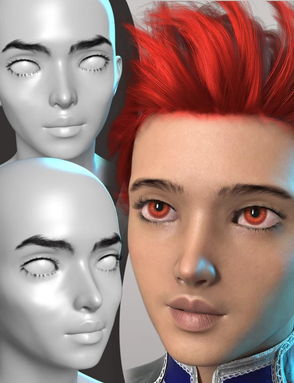 Face Off Anime for Genesis 9 Masculine › daz studio